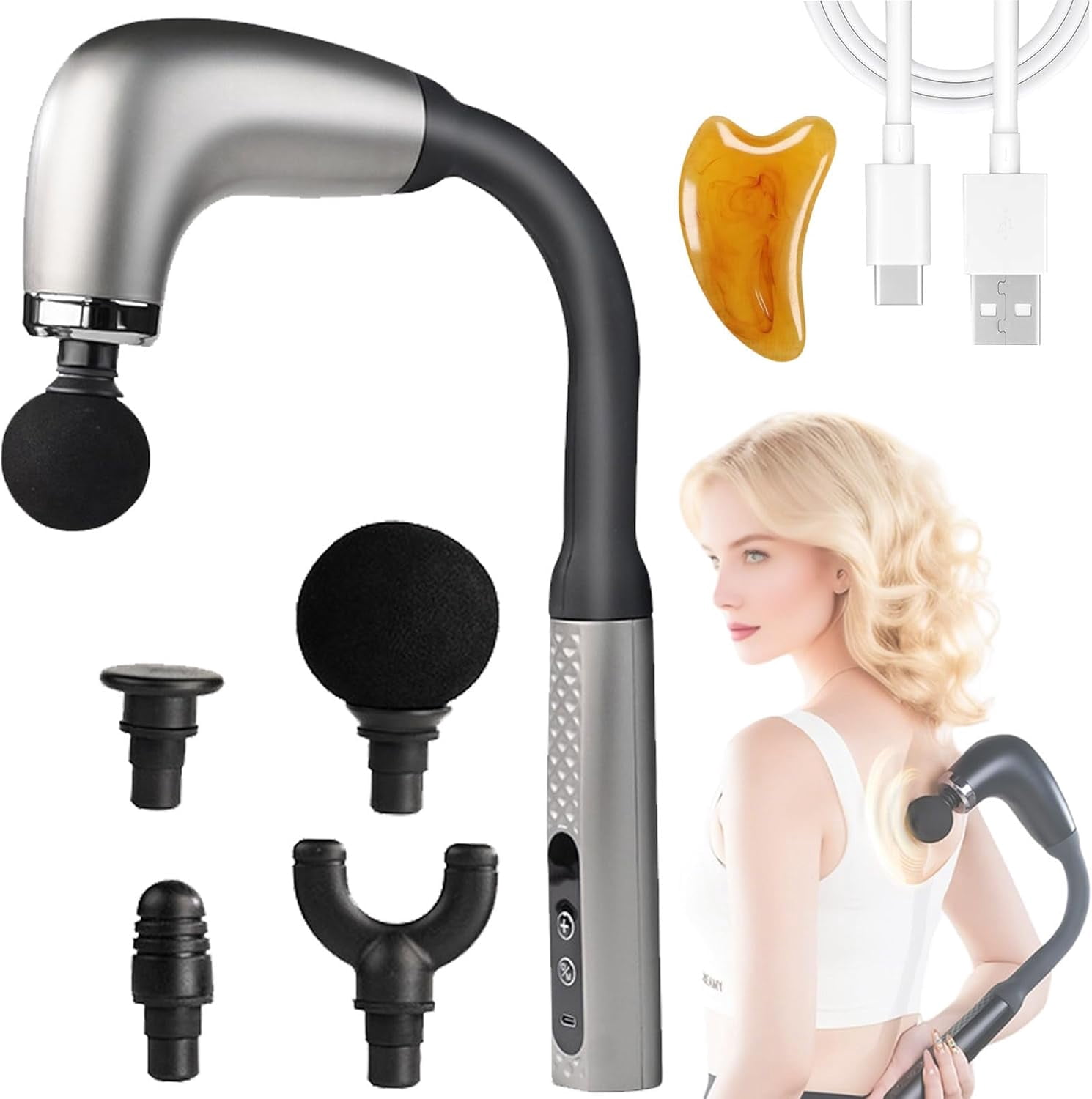 Rocuma Massage Hammer - 9 Modes & 4 Heads, 2025 New Hand Held Massager ...