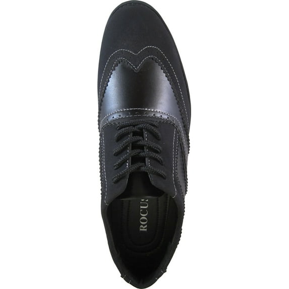 Rocus Eddie Men's Black Wingtip Oxford Dress Shoes Male Adult 8M ...