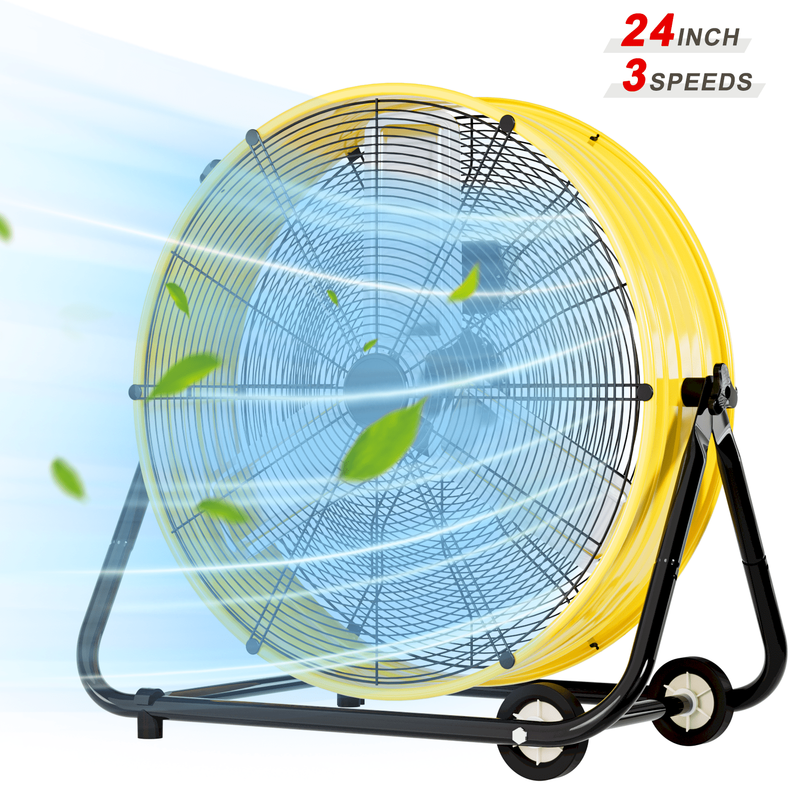 Rocyis 24 Inch Industrial High Velocity Drum Fan - 3 Speed 8800 CFM Air ...