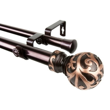 Tulip 1" Double Curtain Rod 66-120 inch - Satin Nickel - Walmart.com