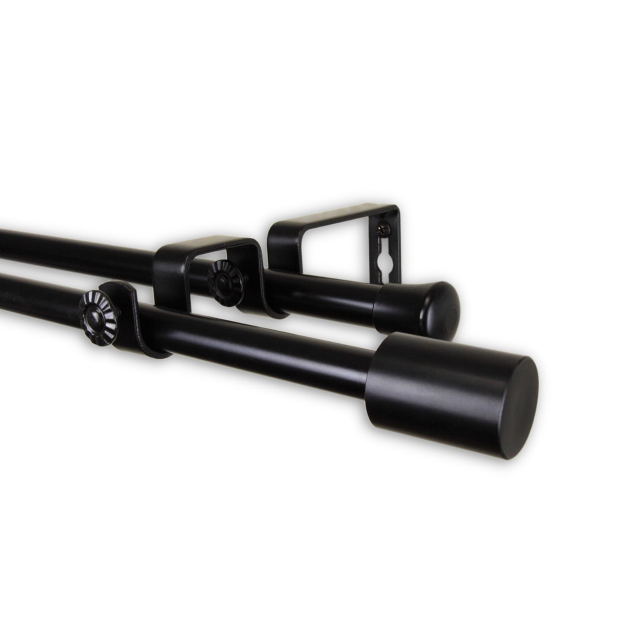 Rod Desyne Nora 5 by 8" Double Curtain Rod Extends - Black - Walmart.com