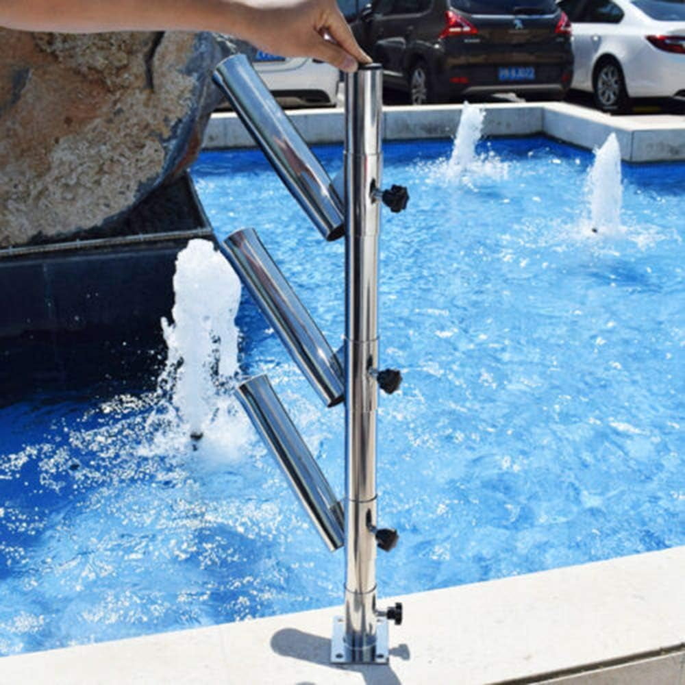 Rod Holder Triple Stainless Steel Boat Rod Holders Adjustable Vertical ...