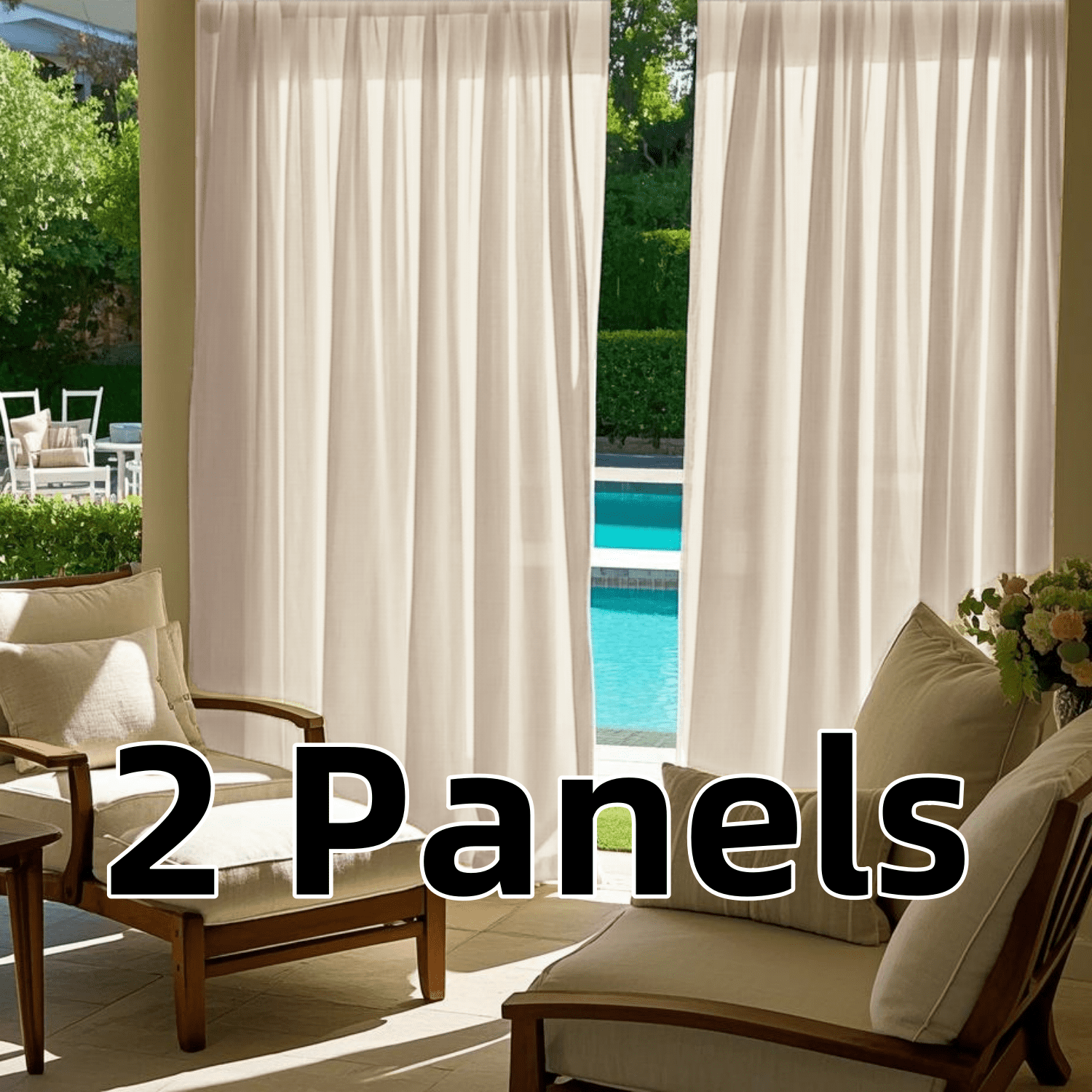 Rod Pocket Outdoor Curtains for Patio, Light Filtering Gazebo Curtain ...