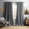 Rod‑Pocket Solid‑Color Blackout Curtain, Minimalist Smooth Fabric Light ...