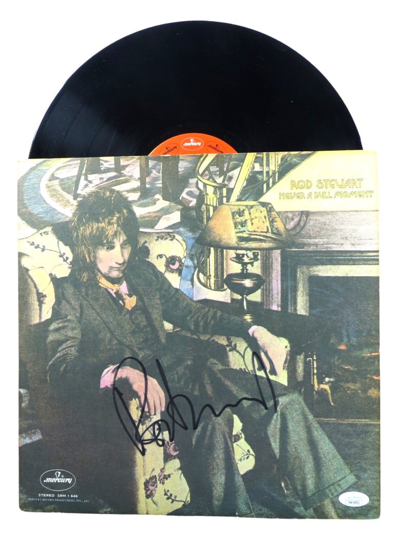 Rod Stewart Signed Autograph Record Album Cover Never a Dull Moment JSA ...