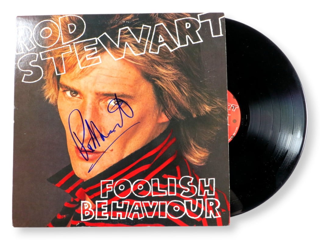 Rod Stewart Signed Autographed Record Album Cover Foolish Behaviour BAS ...