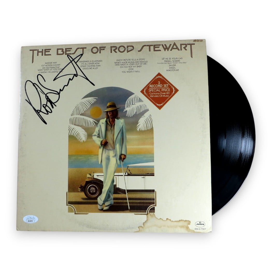 Rod Stewart Signed Autographed Record Album Cover The Best Of JSA ...