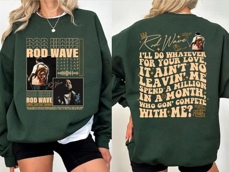 Rod Wave 2 Sides Sweat . Rod Wave Last Lap Tour Music Sweater. Rod Wave ...