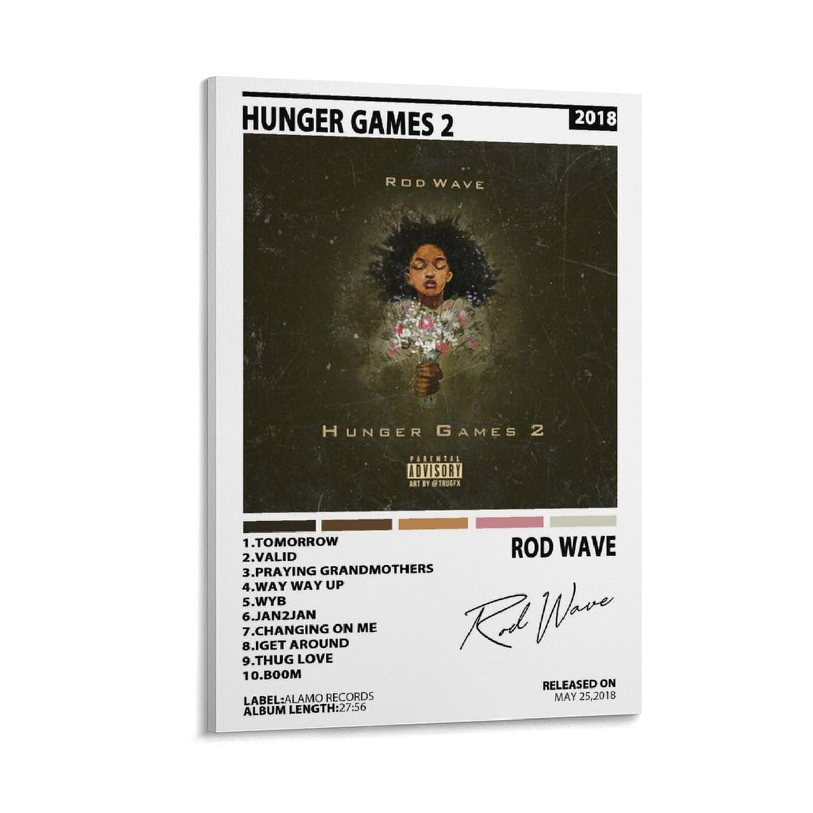 Rod Wave Album "HUNGER GAMES 2" Signed Poster 13 Canvas Poster Bedroom ...