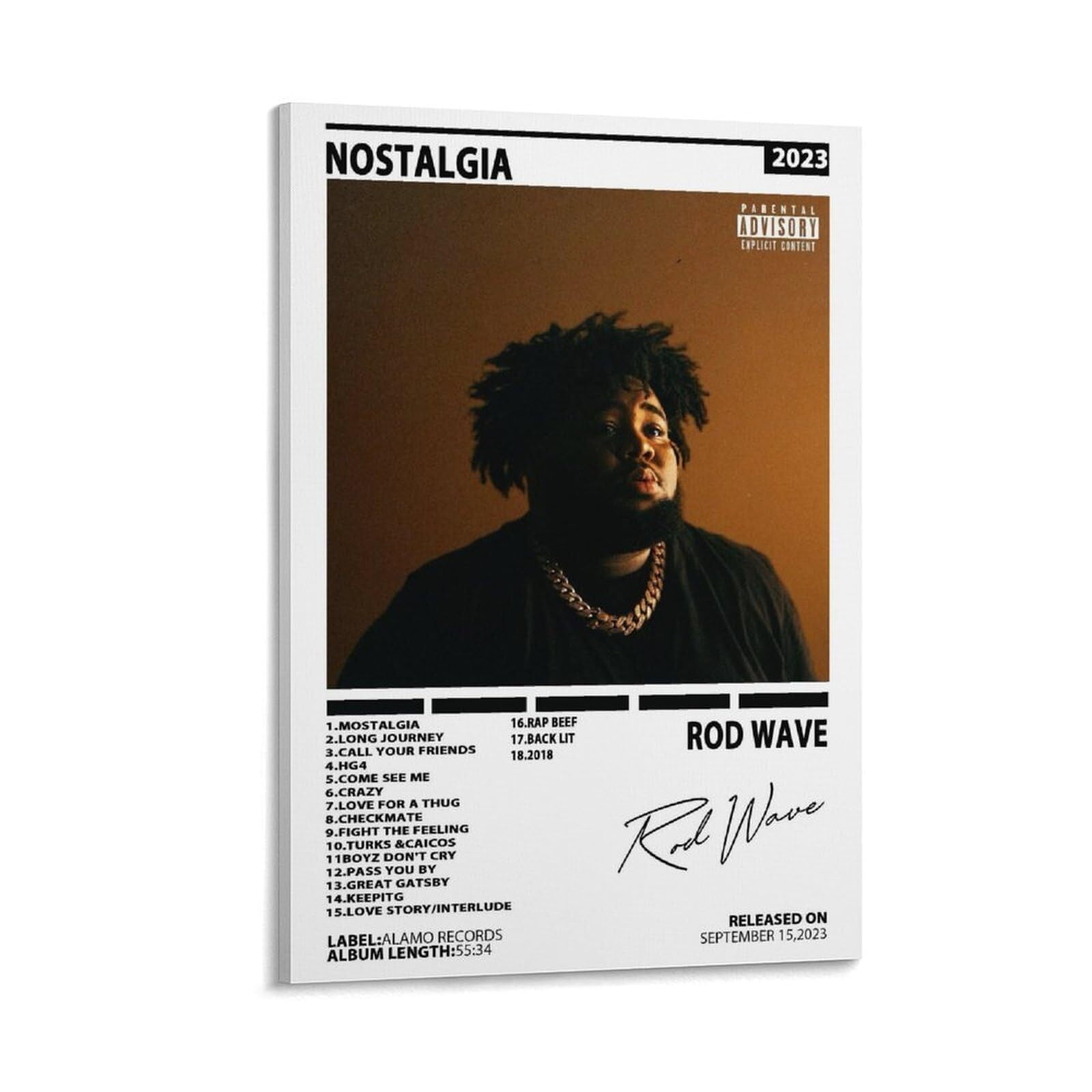 Rod Wave Album "NOSTALGIA" Signed Poster 14 Canvas Poster Wall Art ...
