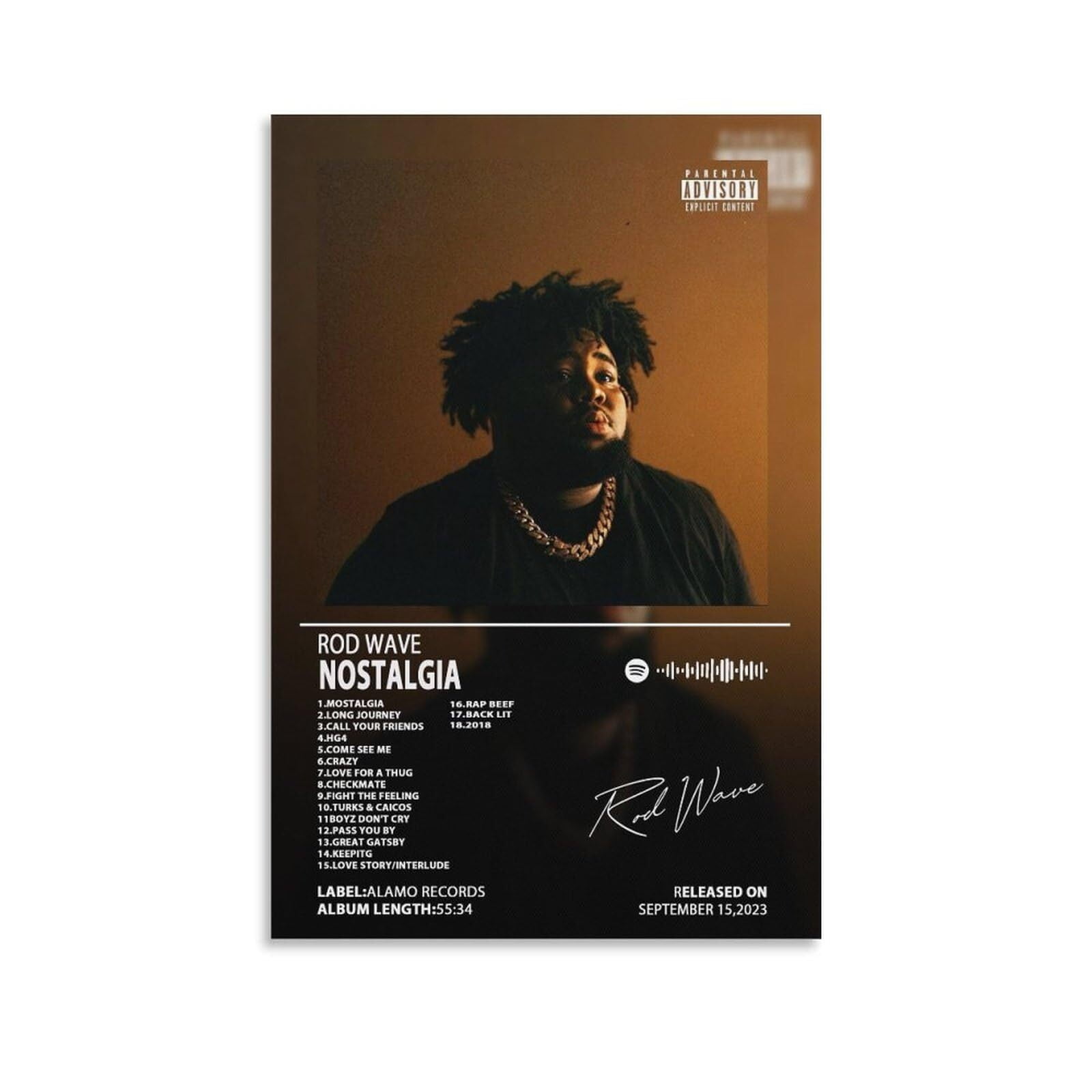 Rod Wave Album "NOSTALGIA" Signed Poster 4 Canvas Poster Bedroom Decor ...