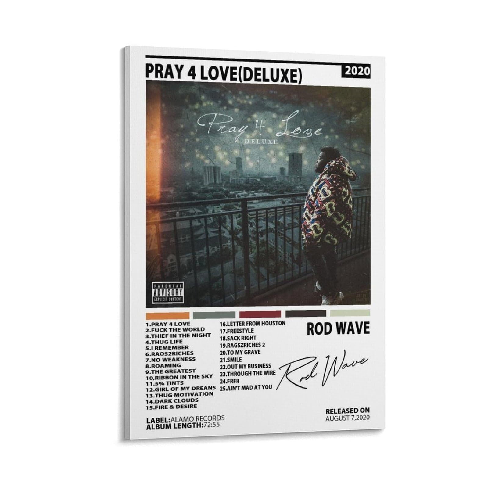 Rod Wave Album "PRAY 4 LOVE (DELUXE)" Signed Poster 15 Canvas Poster ...