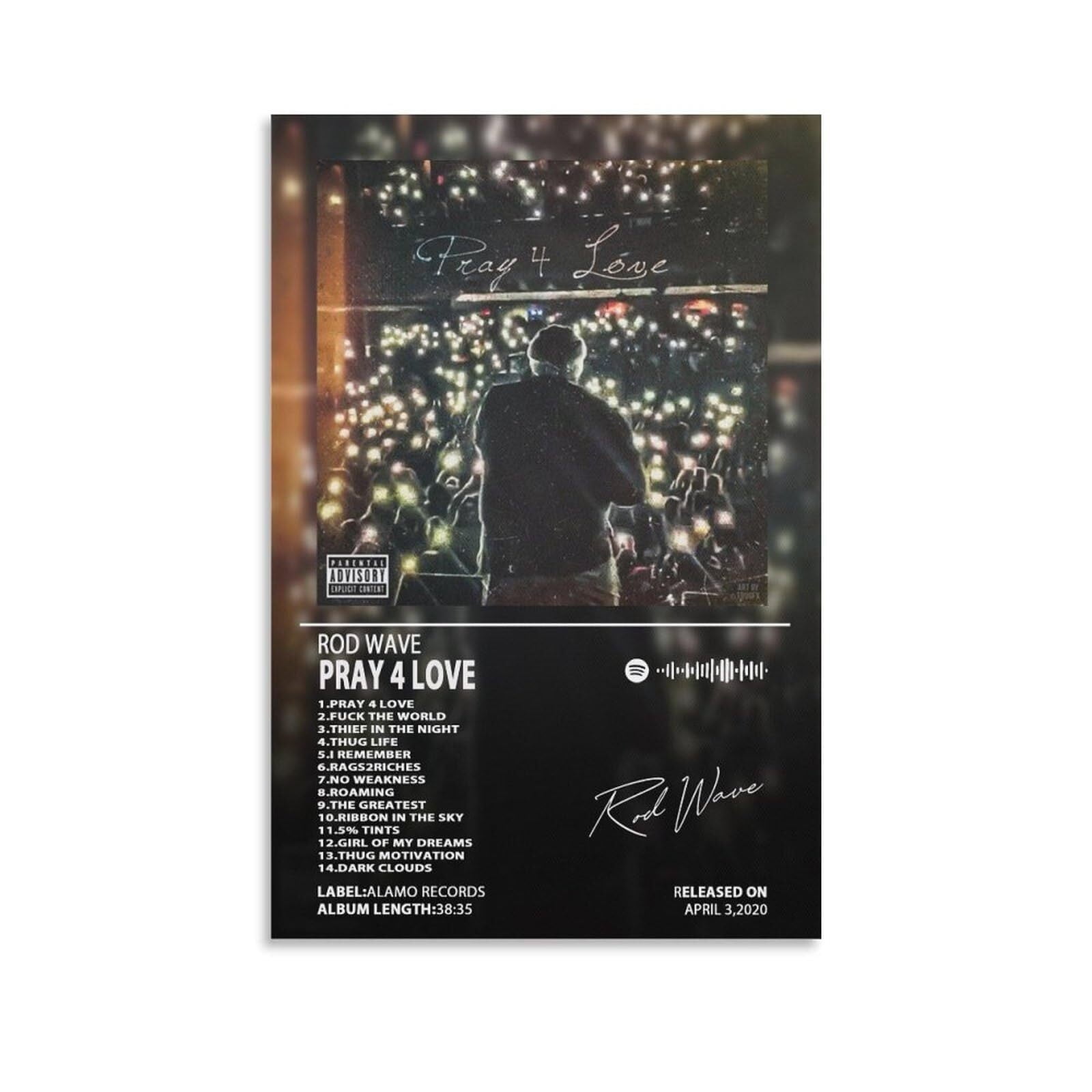 Rod Wave Album "PRAY 4 LOVE" Signed Poster 6 Canvas Poster Wall Art ...