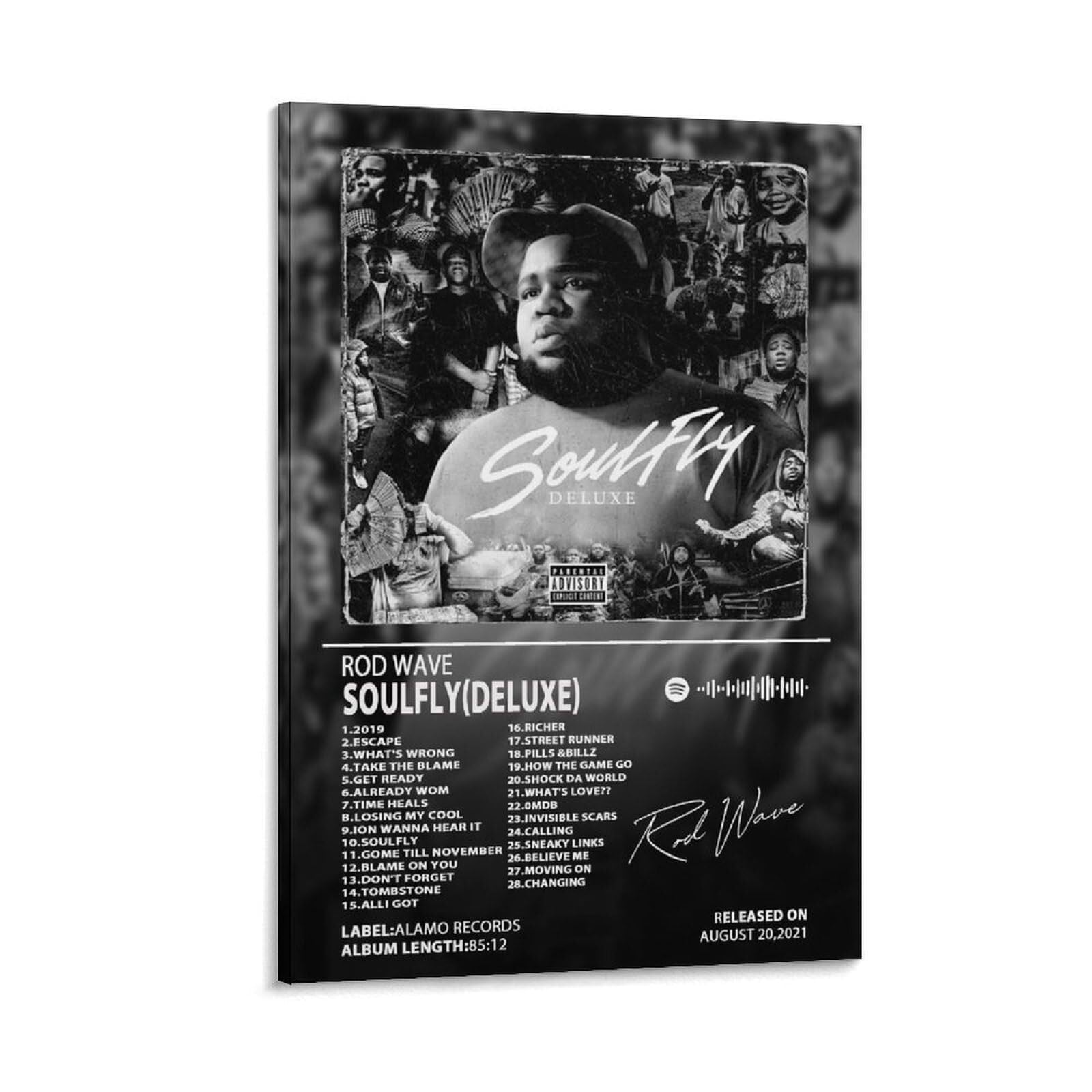 Rod Wave Album "SOULFLY(DELUXE)" Signed Poster 8 Canvas Poster Bedroom ...
