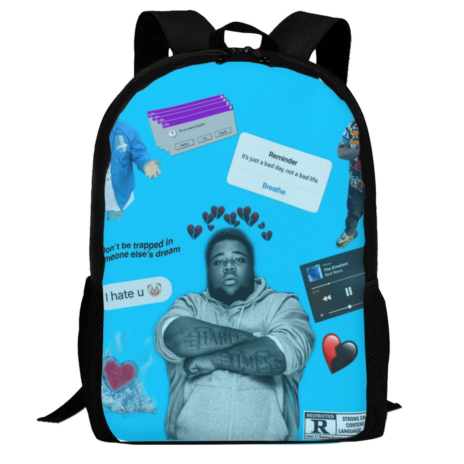 Rod Wave Backpack,3d Print Laptop Backpack Lightweight Casual Daypack ...