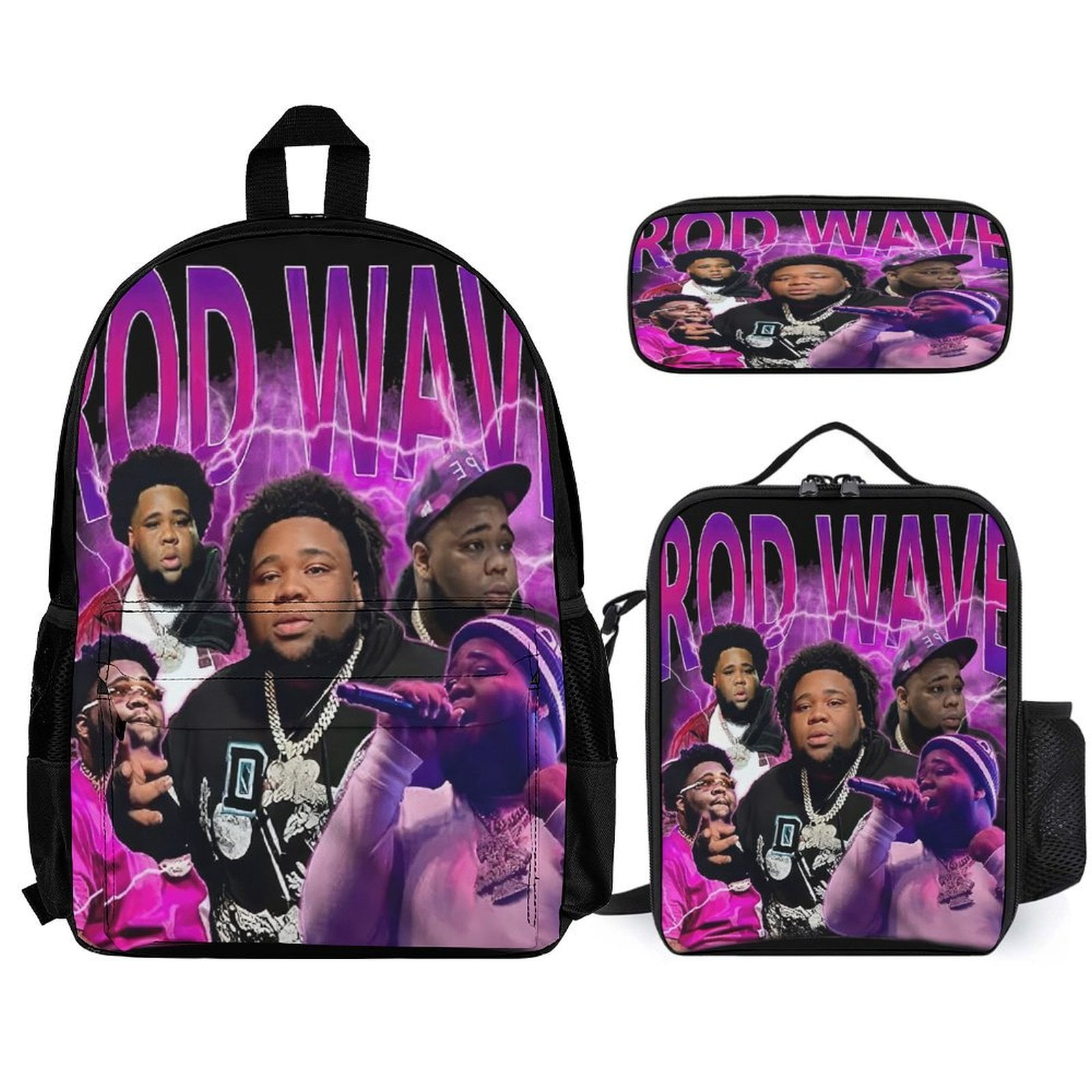 Rod Wave Backpack Set 16.5in Backpacks with Pencil Case and Lunch Bag ...