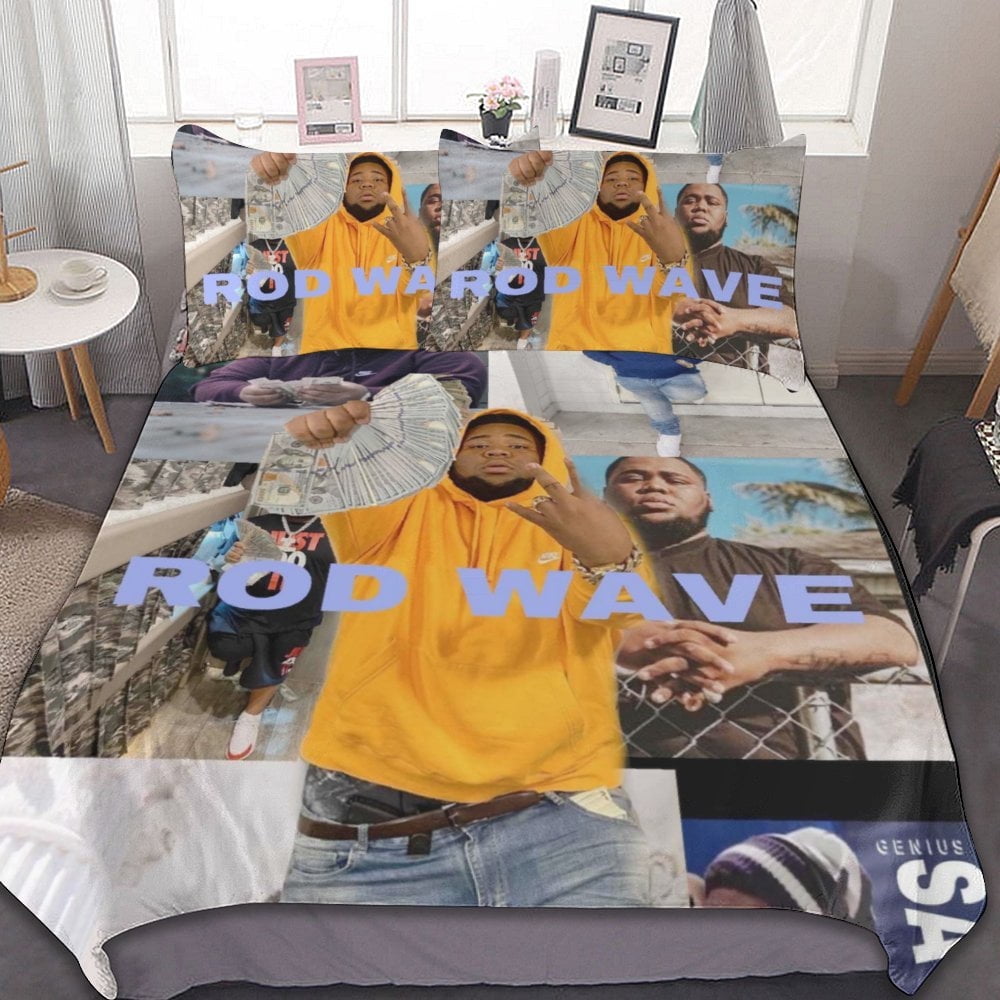 Rod Wave Bed Duvet Cover Microfiber Bedding Sets 3D Printed Lightweight ...