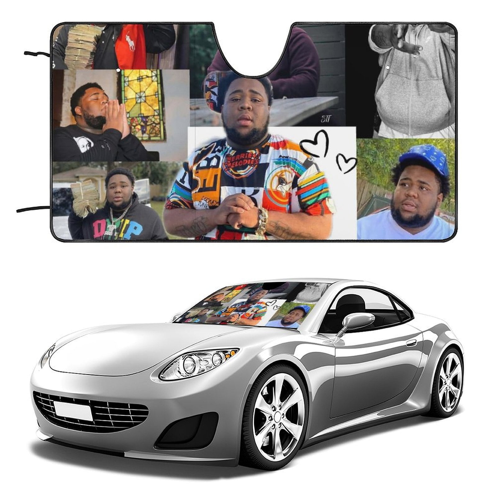 Rod Wave Car Window Sun Shade Visor, Car Sunshade Front, Windshield ...