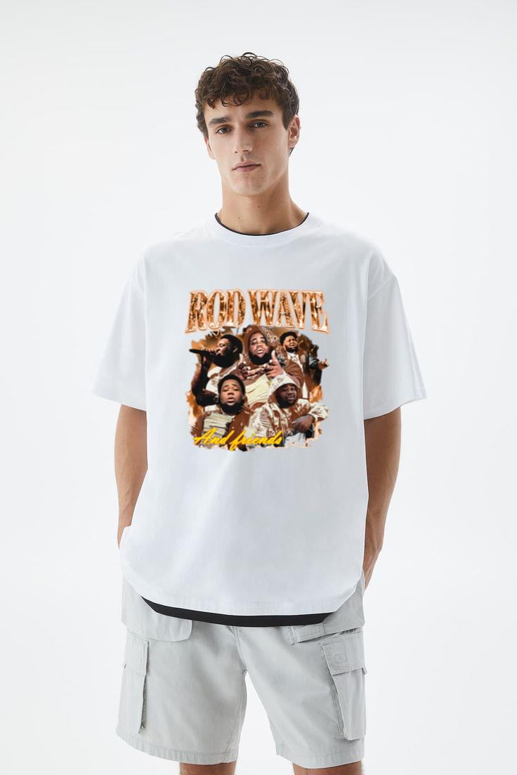 Rod Wave & Friends White Graphic T-Shirt Hip Hop Soul Singer Fan Style ...