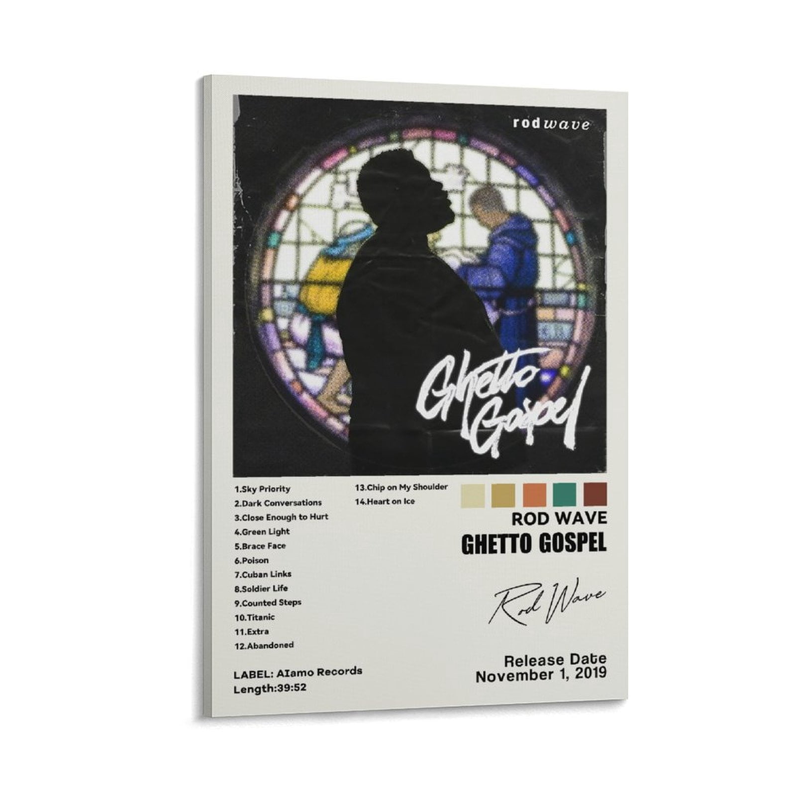 Rod Wave Ghetto Gospel Album Cover Rap & Hip-Hop Wall Art, Music Fan ...