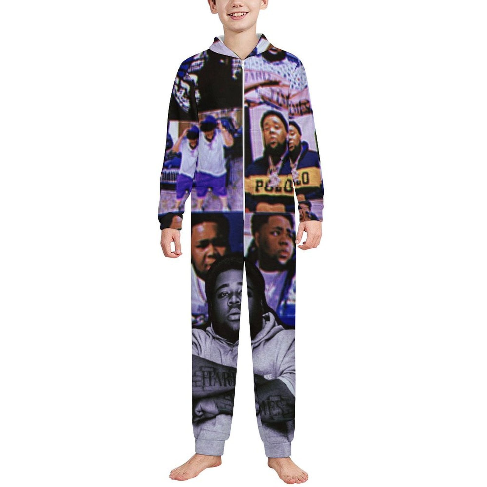Rod Wave Hooded Union Suit Pajama Onesie Blanket Sleeper - Walmart.com