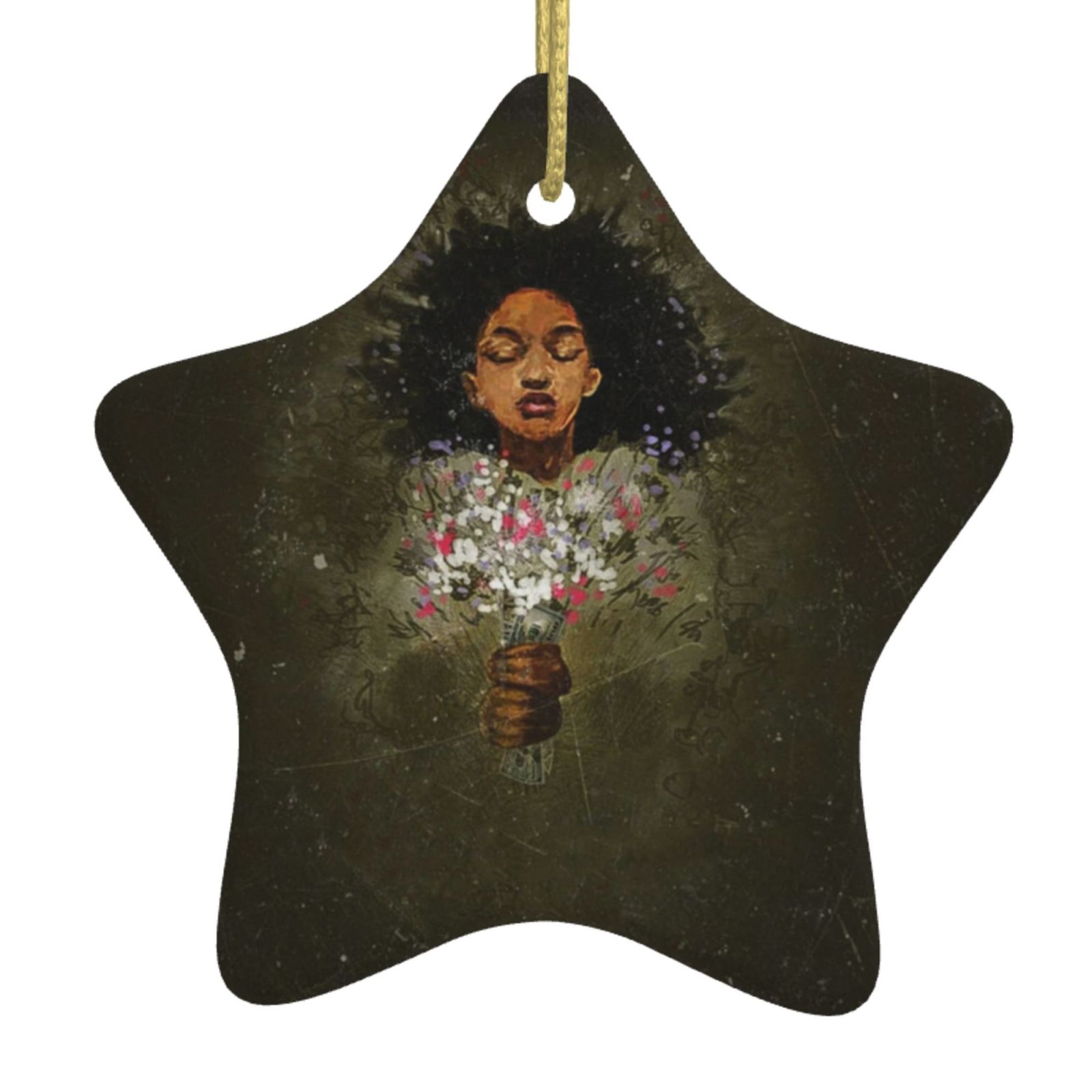 Rod Wave Hunger Christmas Ornaments Ceramic Star Christmas Tree Hanging ...