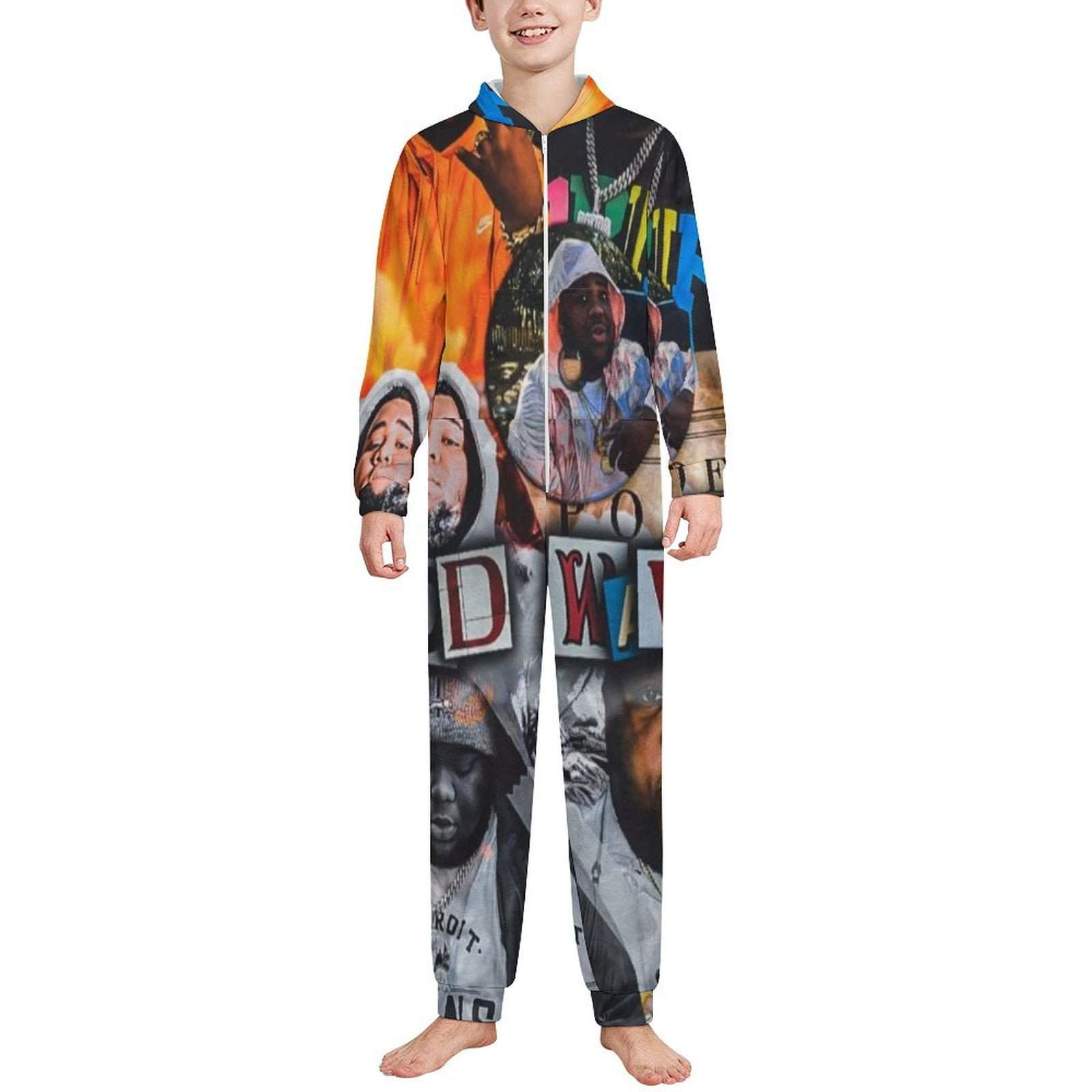 Rod Wave Kids Hooded Union Suit Pajama Onesie Blanket Sleeper for Boys ...