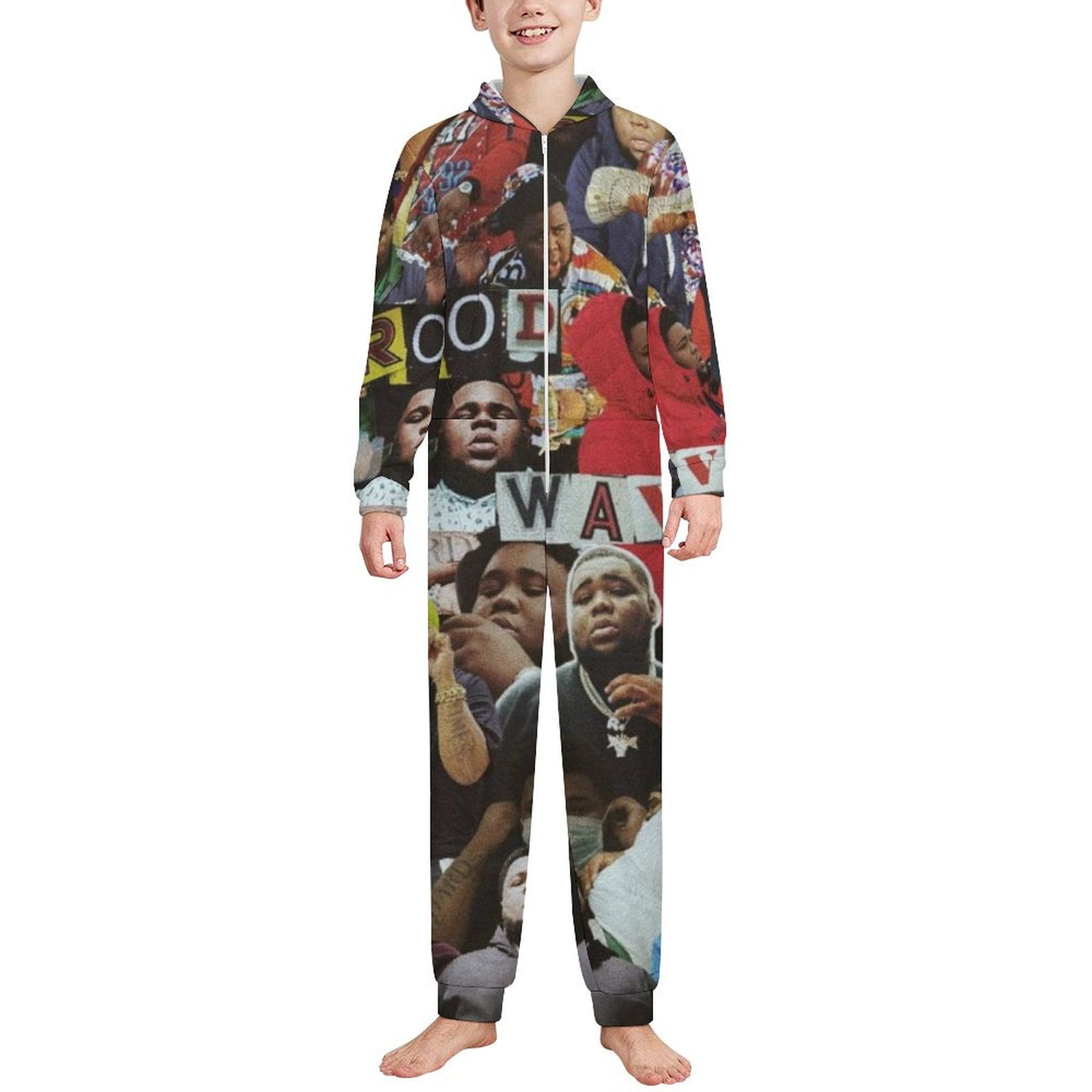 Rod Wave Kids Hooded Union Suit Pajama Onesie Blanket Sleeper for Boys ...