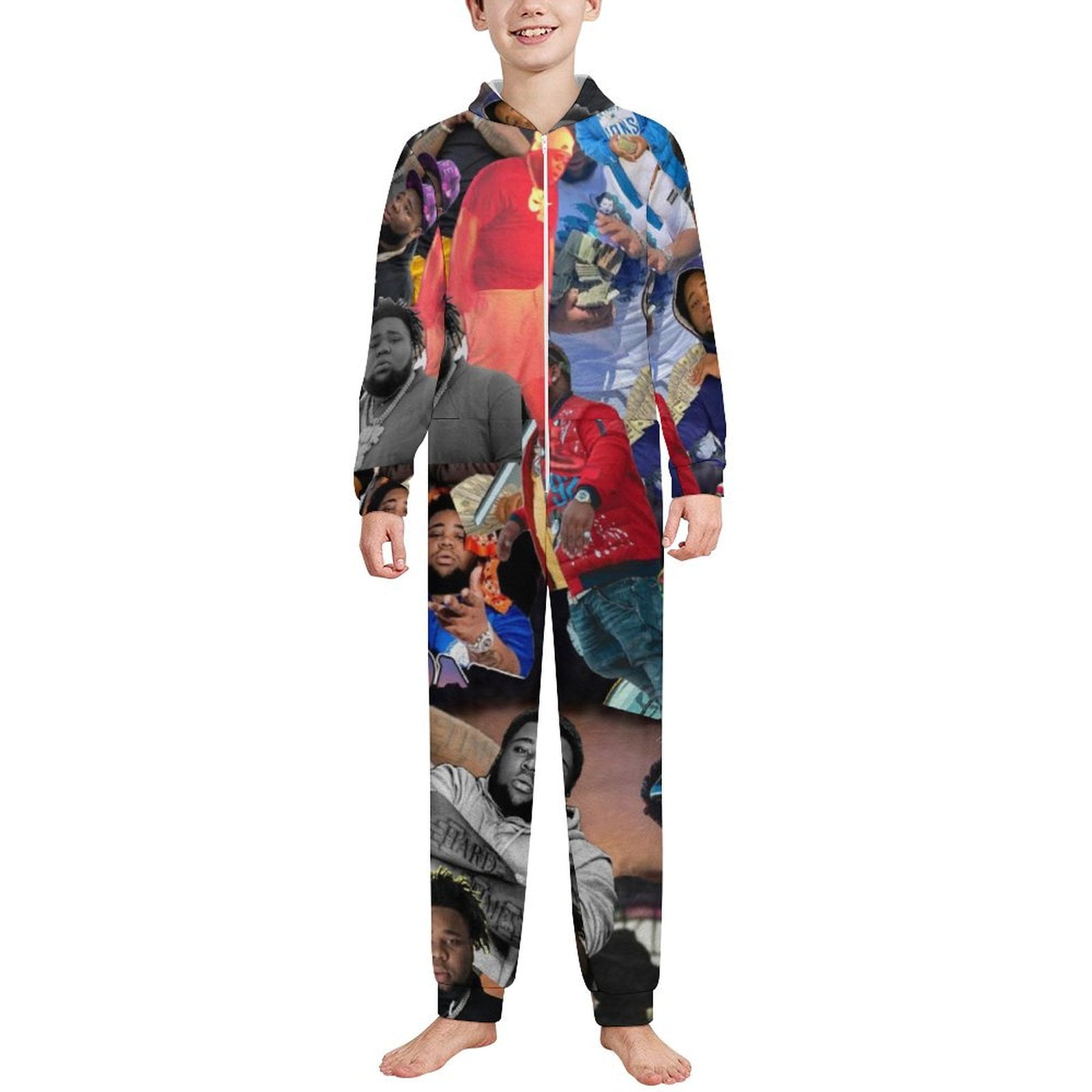 Rod Wave Kids Hooded Union Suit Pajama Onesie Blanket Sleeper for Boys ...