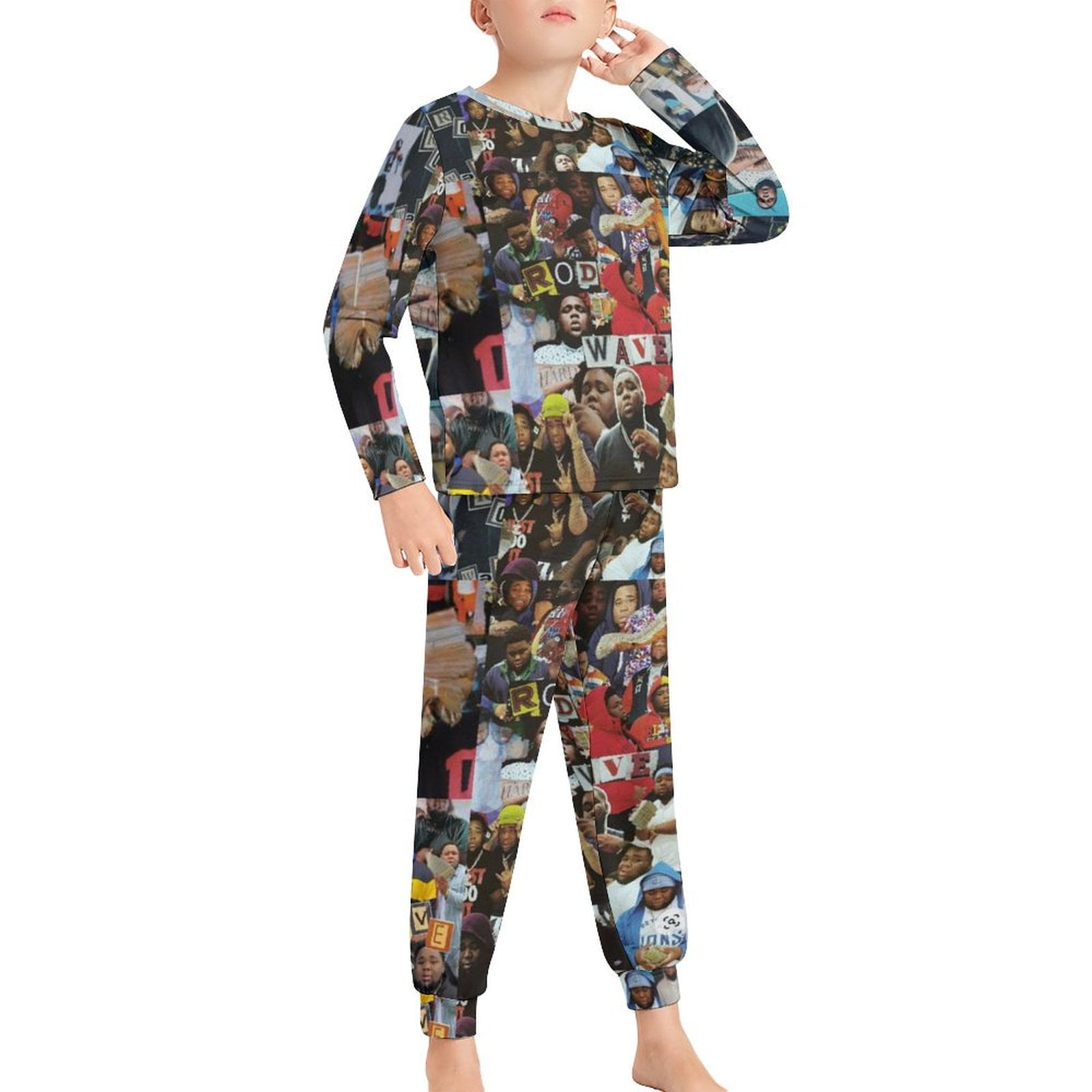 Rod Wave Kids Pajamas 2 Piece Pjs Set Little Big Boys Girls Sleepwear ...