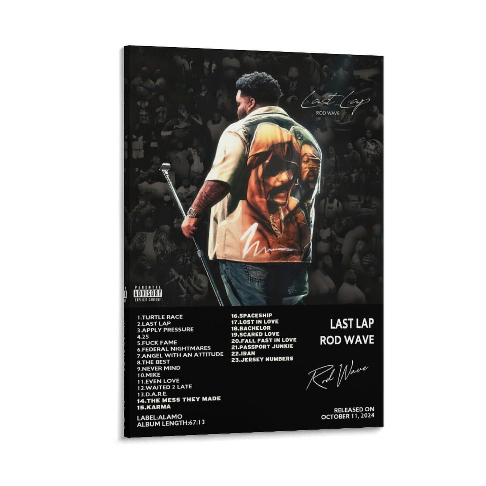 Rod Wave LAST LAP Album Signature Poster (3) Canvas Poster Bedroom ...