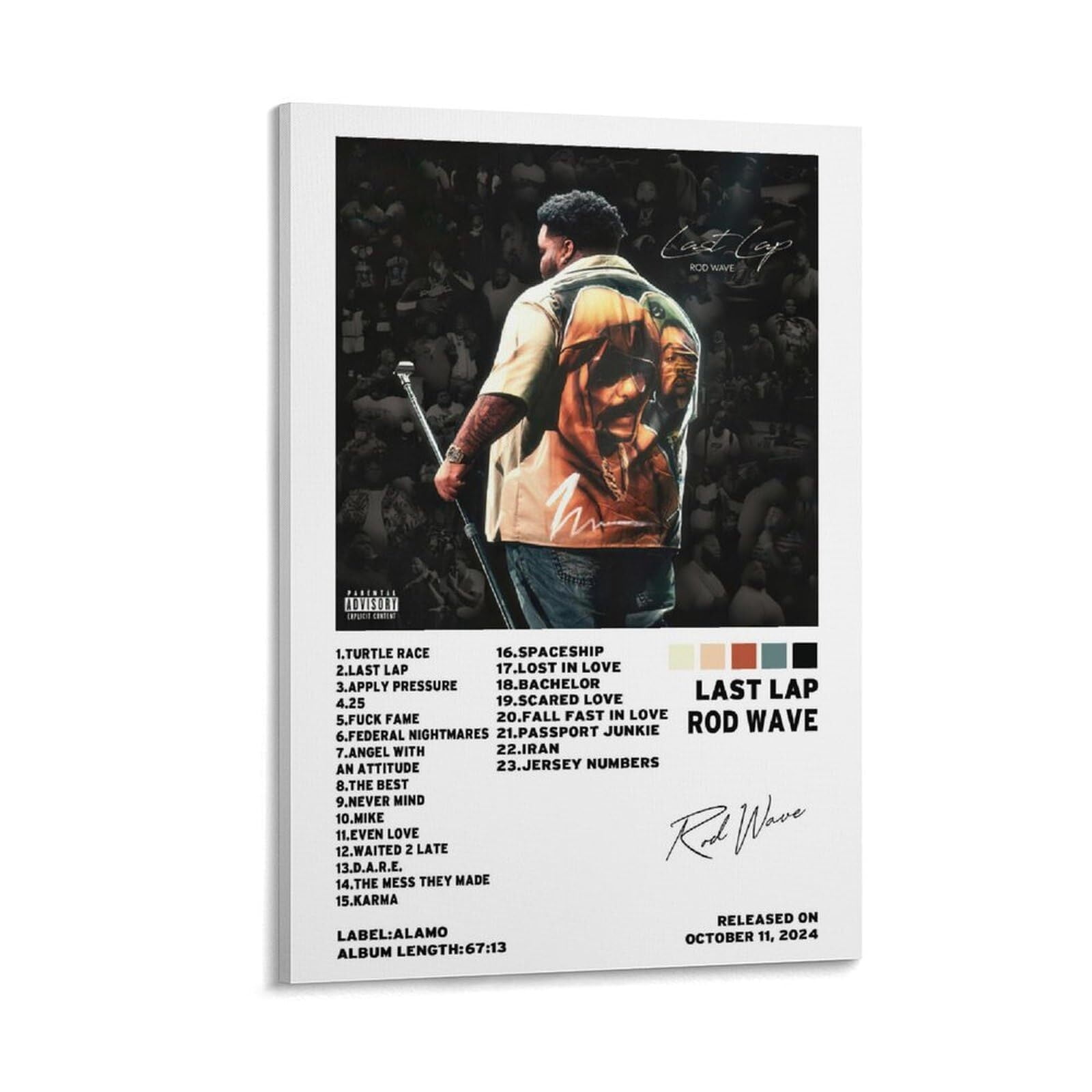 Rod Wave LAST LAP Album Signature Poster(3) Canvas Poster Wall Art ...