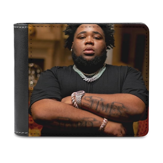 Rod Wave Mens Wallet Genuine Leather Bifold Extra Capacity Bifold ...