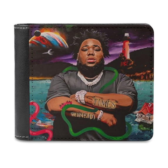 Rod Wave Mens Wallet Genuine Leather Bifold Extra Capacity Bifold ...