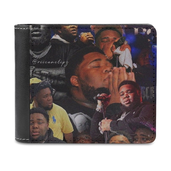 Rod Wave Mens Wallet Genuine Leather Bifold Extra Capacity Bifold ...