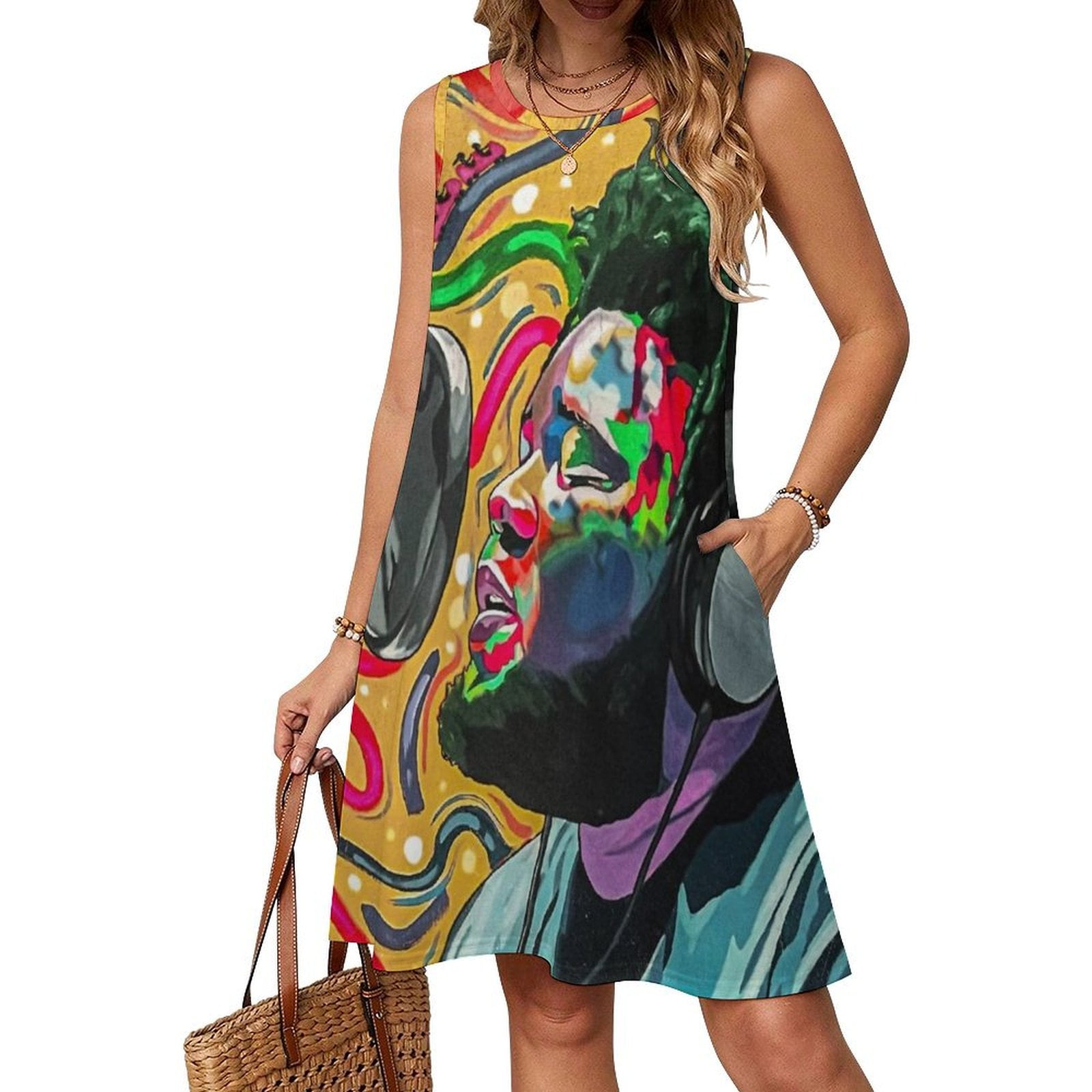 Rod Wave Mind Sleeveless Dress For Womens Summer Novelty Sundress Soft ...