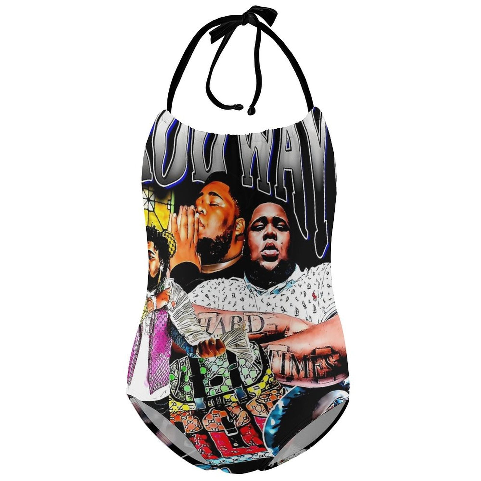 Rod Wave One Piece Swimwear Halter Swimsuits For Girls Quick Dry ...