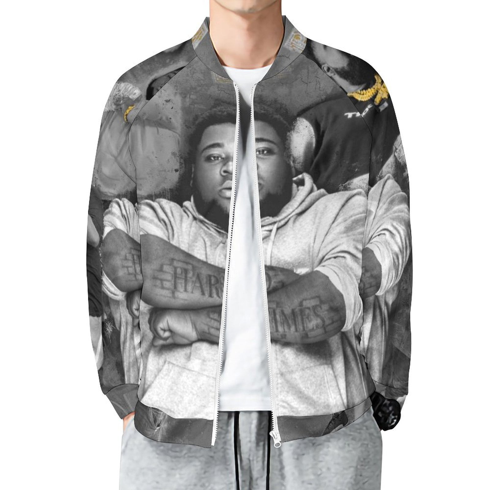 Rod Wave Poster Men's Jacket Windbreaker Coat Round Neck Zipper ...