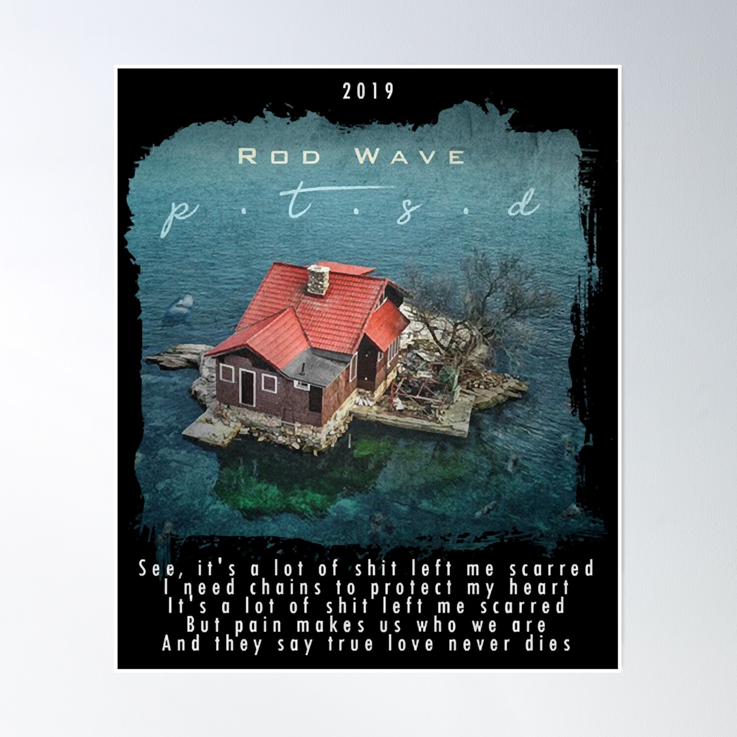 Rod Wave - Ptsd Poster Wall Art, Modern Wall Decor, 16x16 UNFRAMED ...