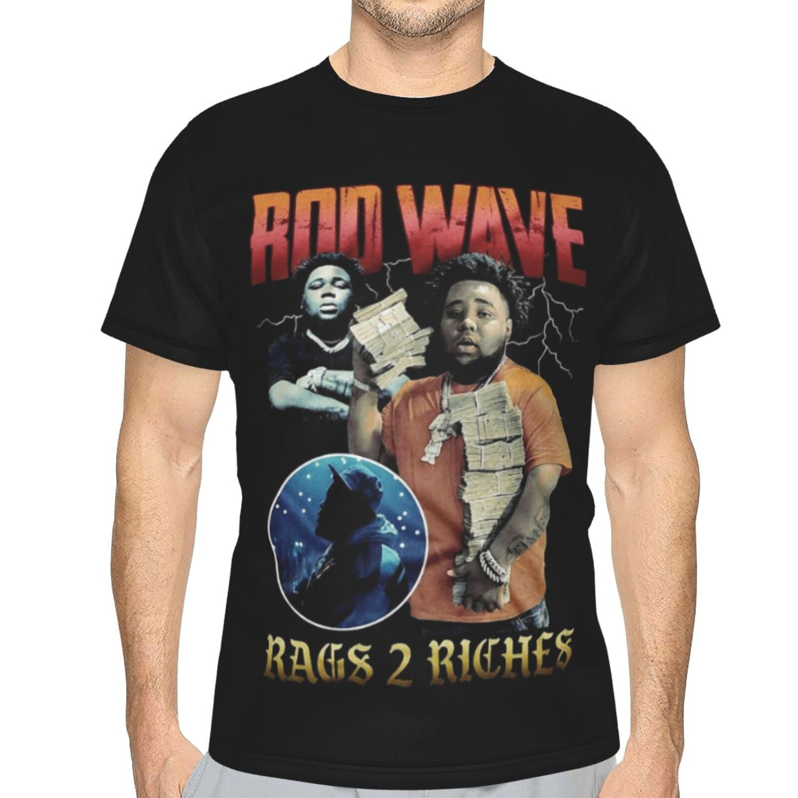 Rod Wave T Shirt 3D Printed Crewneck Graphic Short Sleeve Tees for Mens ...