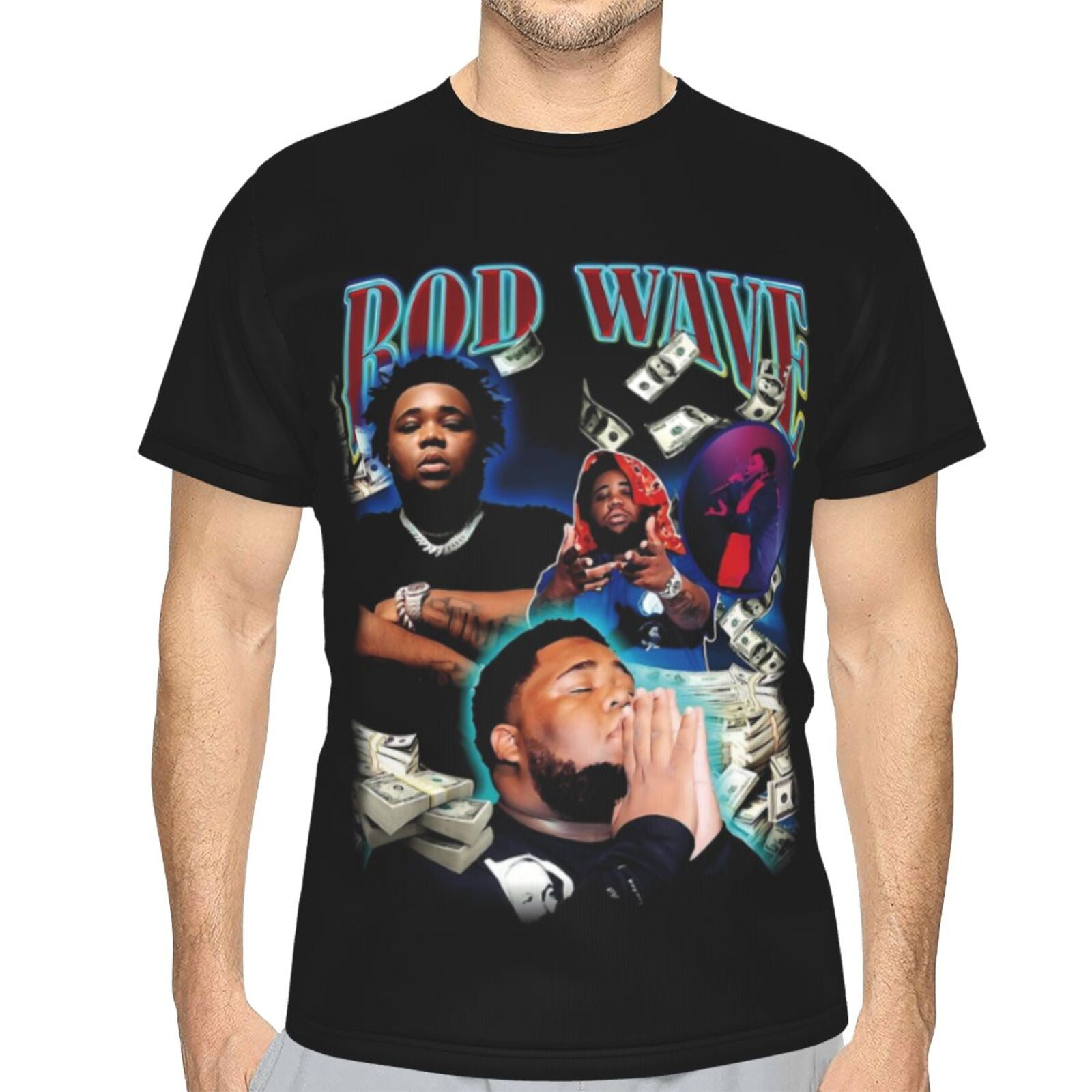 Rod Wave T Shirt 3D Printed Crewneck Graphic Short Sleeve Tees for Mens ...