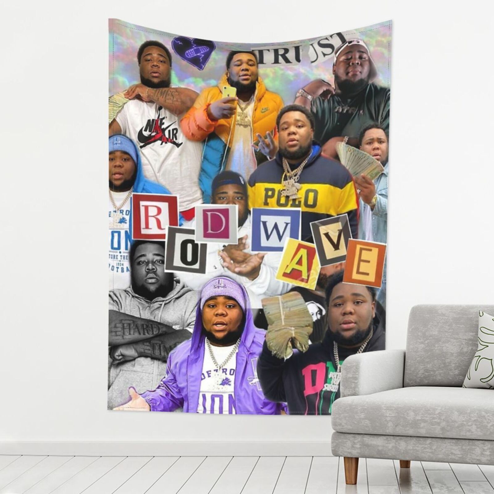 Rod Wave Tapestry Wall Hanging Wall Art Decor Wall Tapestry For Living ...