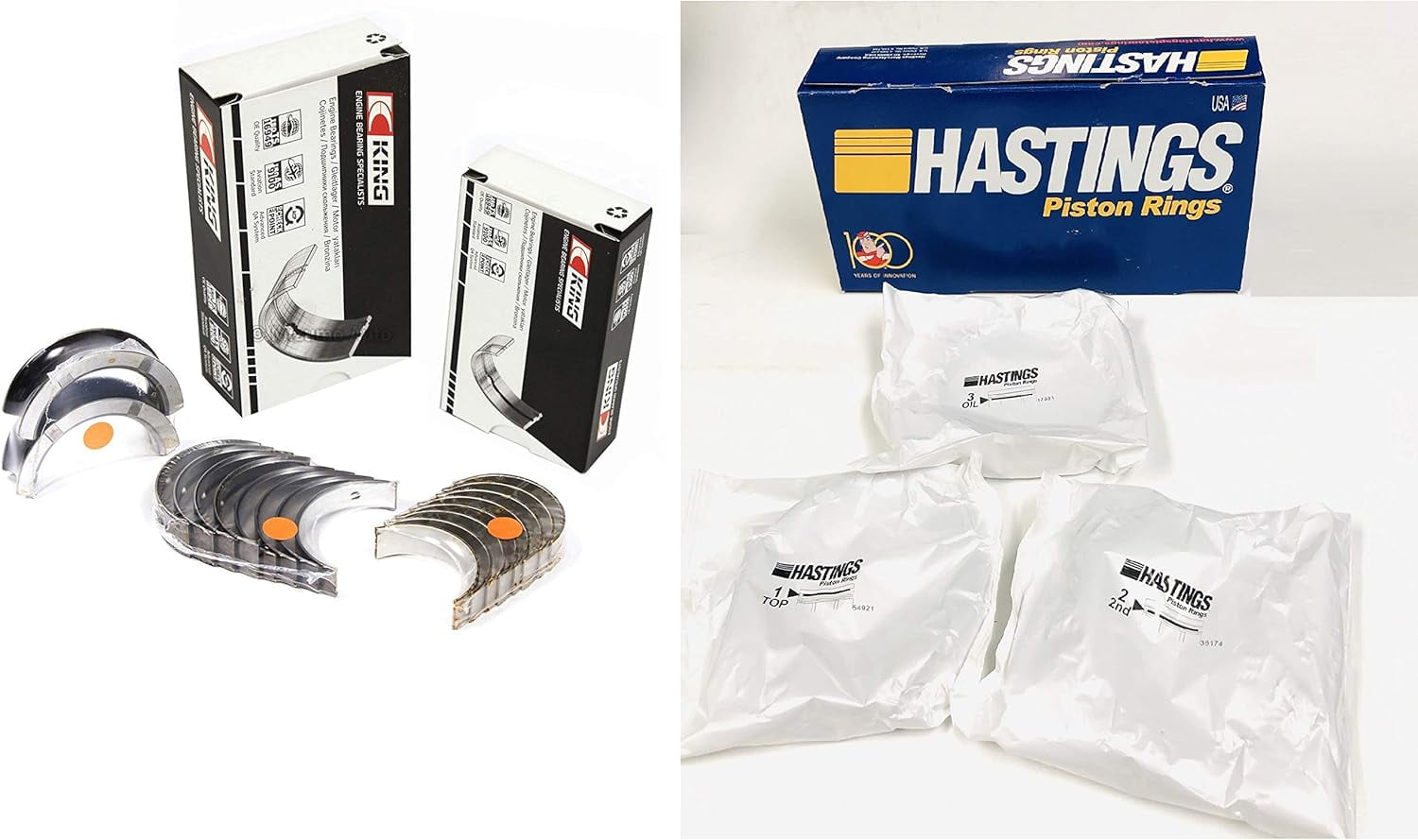 Rod and Main Bearings with Piston Rings compatible with 1967-95 CHEVY ...