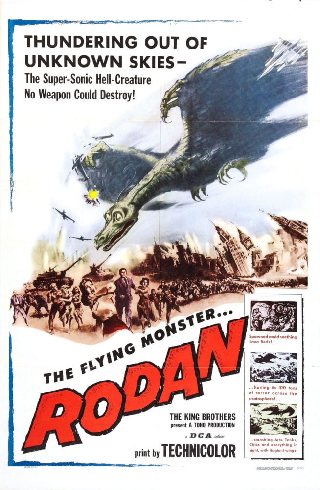 Rodan Movie poster Metal Sign 8inx 12in Art Print on Metal 8x12 Square ...