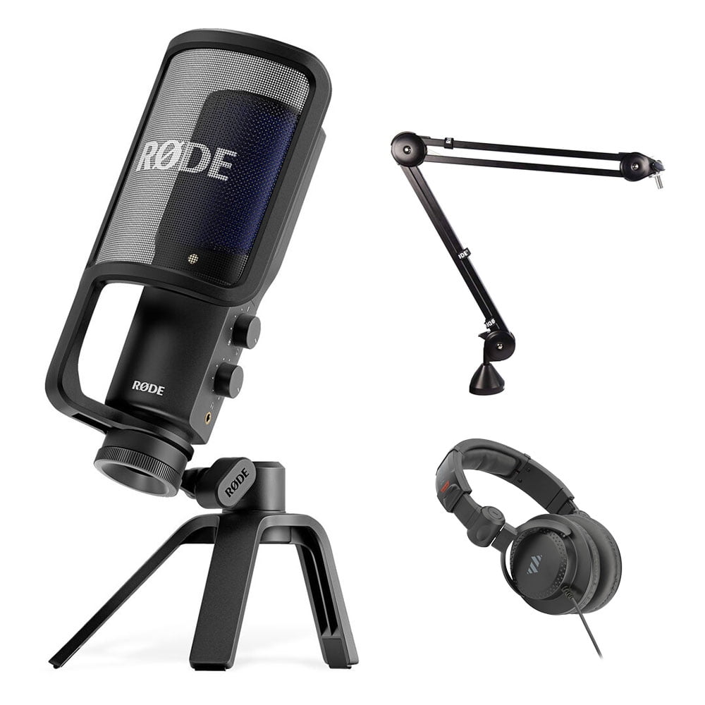 Rode NT-USB+ USB Condenser Microphone Bundle with RODE PSA1 Studio Boom ...