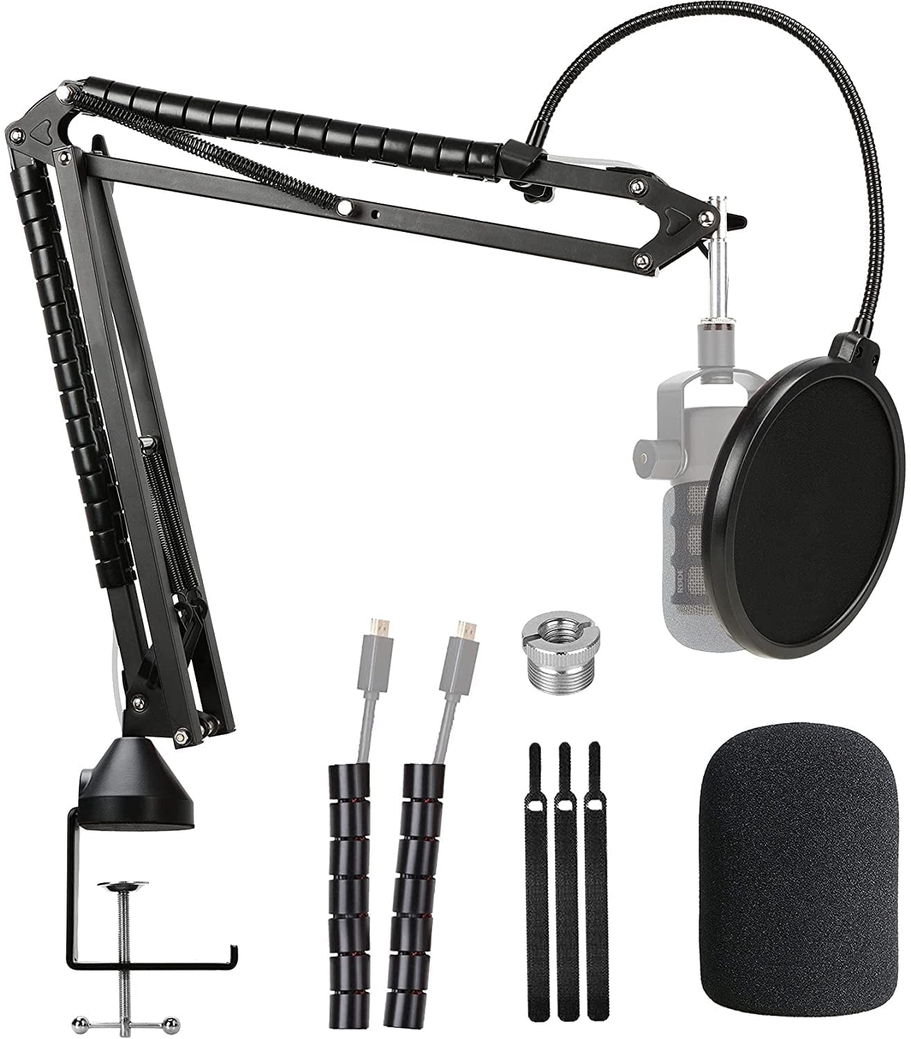 Rode Podmic Stand with Microphone Windscreen and Dual Layered Mic Pop ...