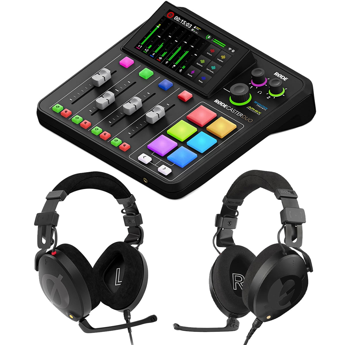 Rode RODECaster Duo Integrated Audio Production Studio, Black, Bundle ...