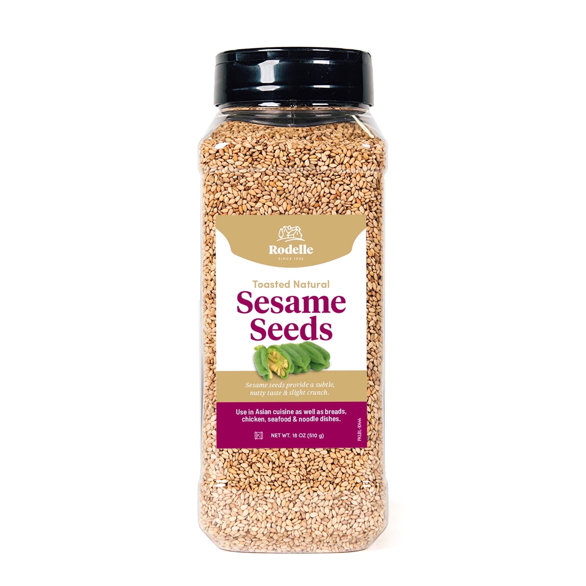Rodelle Toasted Sesame Seeds, 18 oz Pack, Lightly Roasted, Gluten-Free ...