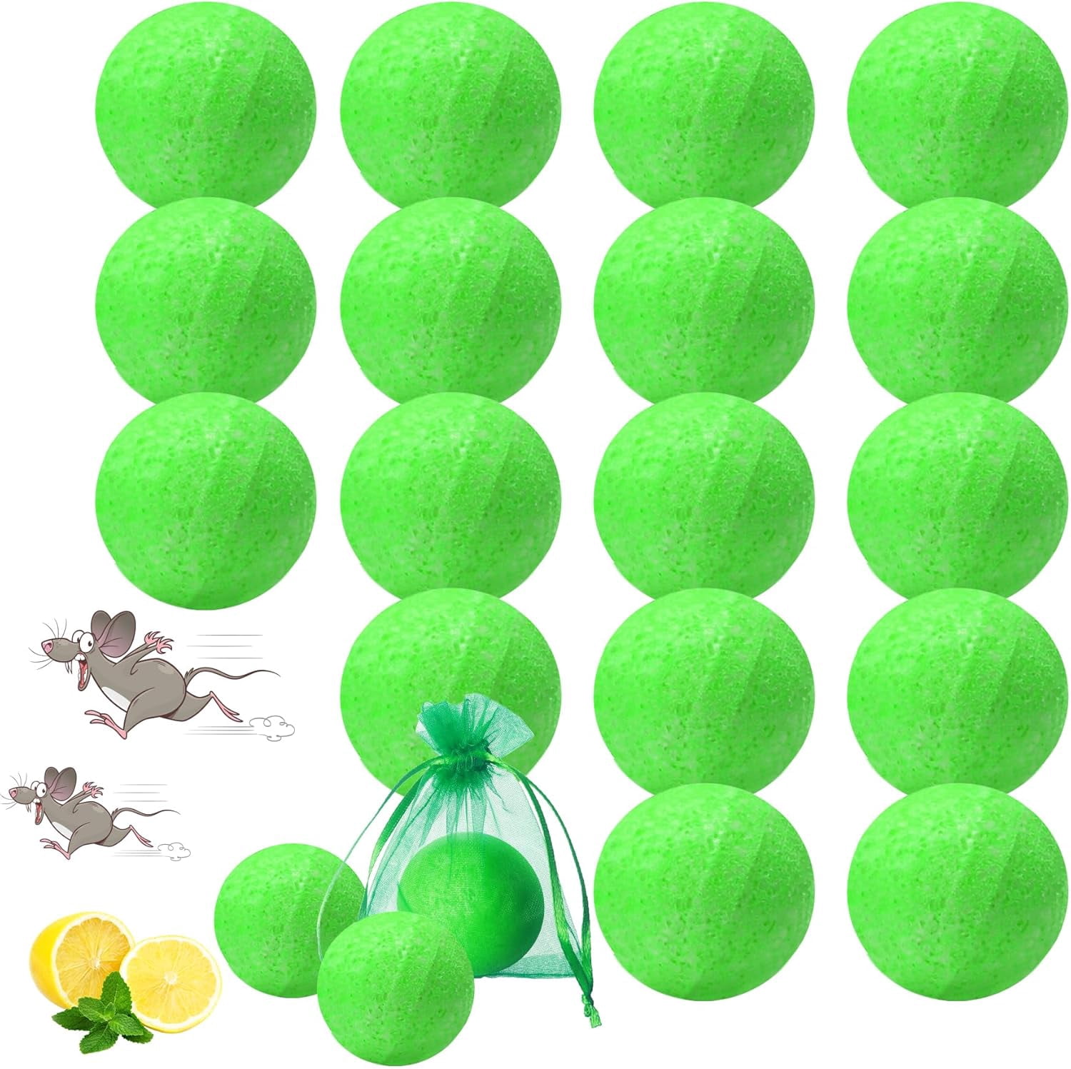 Rodent Repellent 20 Pack Natural Peppermint Oil Mouse Repellent Balls ...