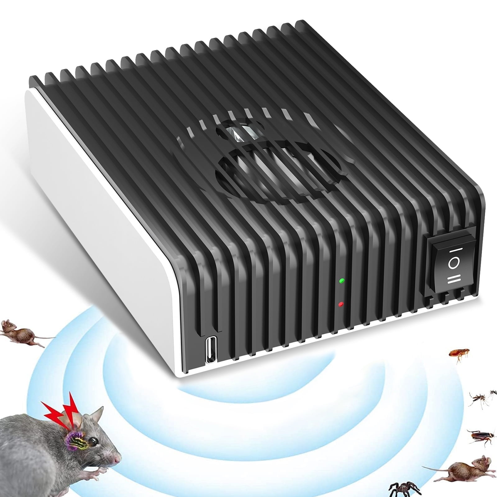 360° Ultrasonic Rodent Repellent, Effective for Mouse/Roach/Spider ...